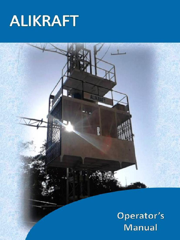 Elevator Operator's Manual and Safety Guide | PDF | Elevator | Gear