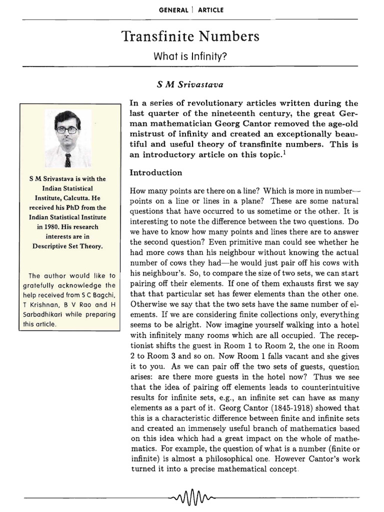 Transfinite Numbers: What Is Infinity? | PDF | Set (Mathematics) | Numbers