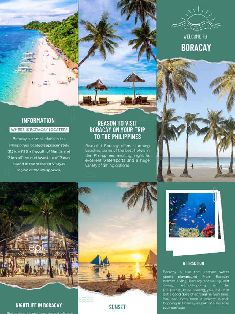 Green White Torn Travel Trifold Brochure | PDF