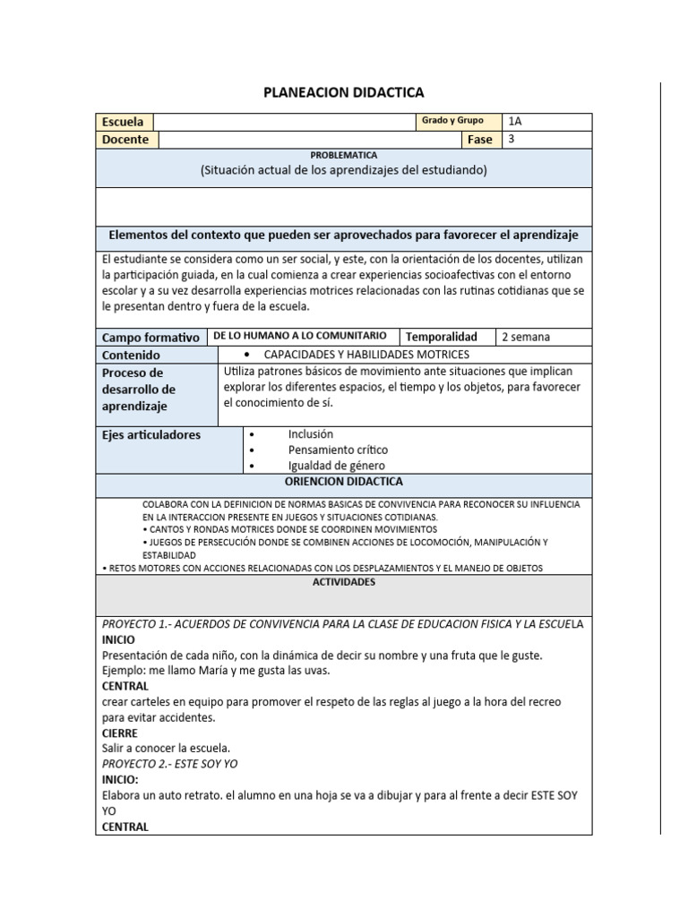 Educ. Fis. PLANES | PDF | Enseñando | Evaluación