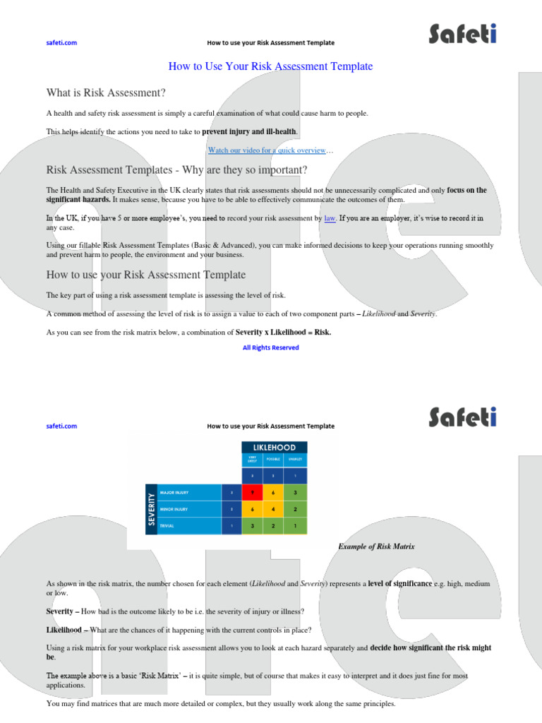 How To Use Your Risk Assessment Templates | PDF | Risk | Risk Assessment