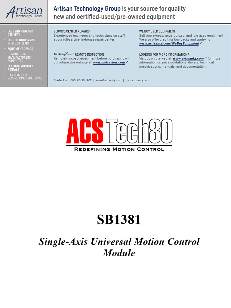 ACS Motion Control - Tech80 SB 1381 Manual | PDF | Power Supply ...