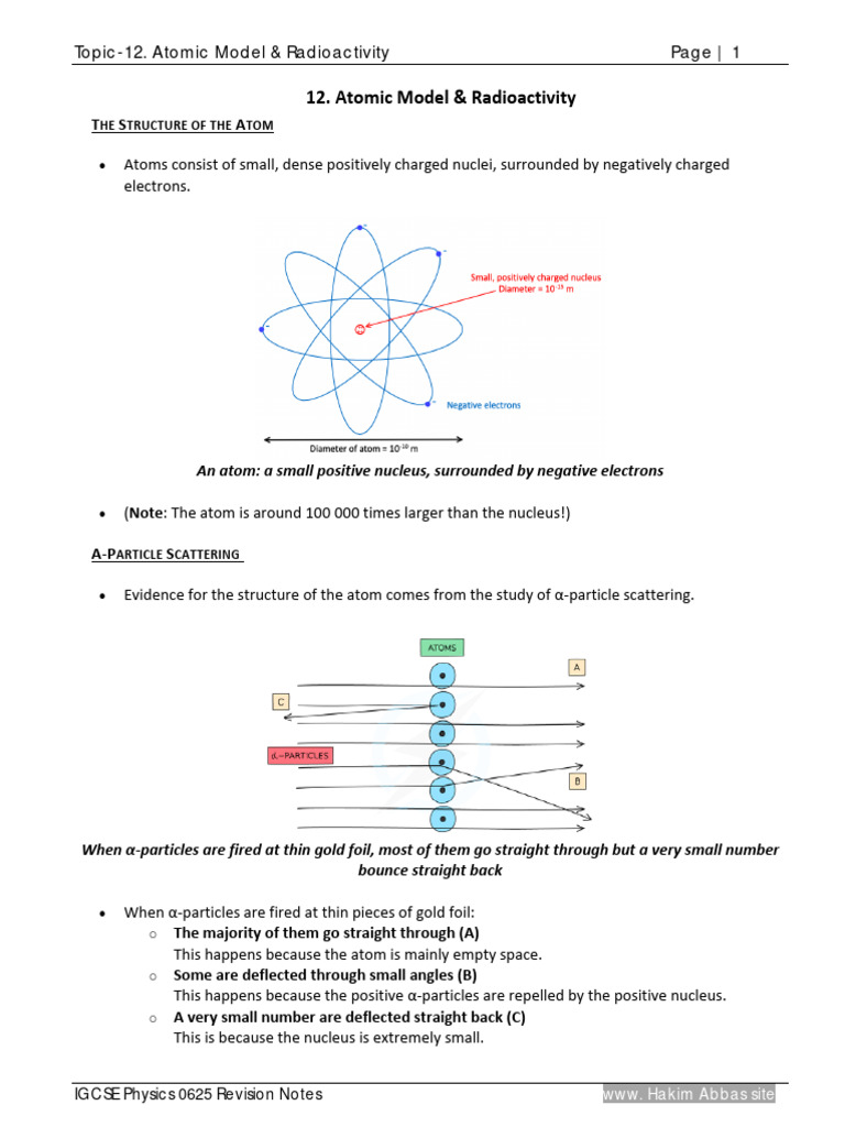 Atomic Model & Radioactivity | PDF | Atomic Nucleus | Neutron