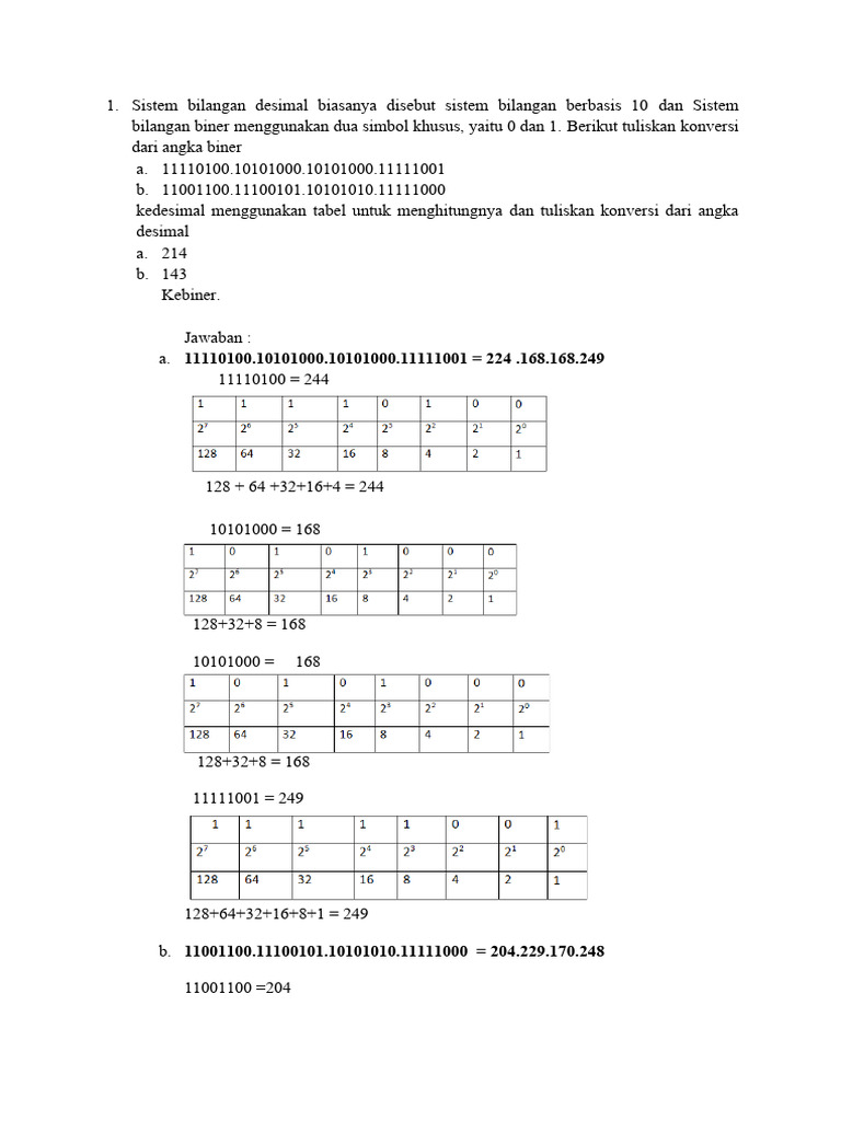 SOAL LATIHAN KONVERSI BILANGAN | PDF SOAL LATIHAN KONVERSI BILANGAN | PDF