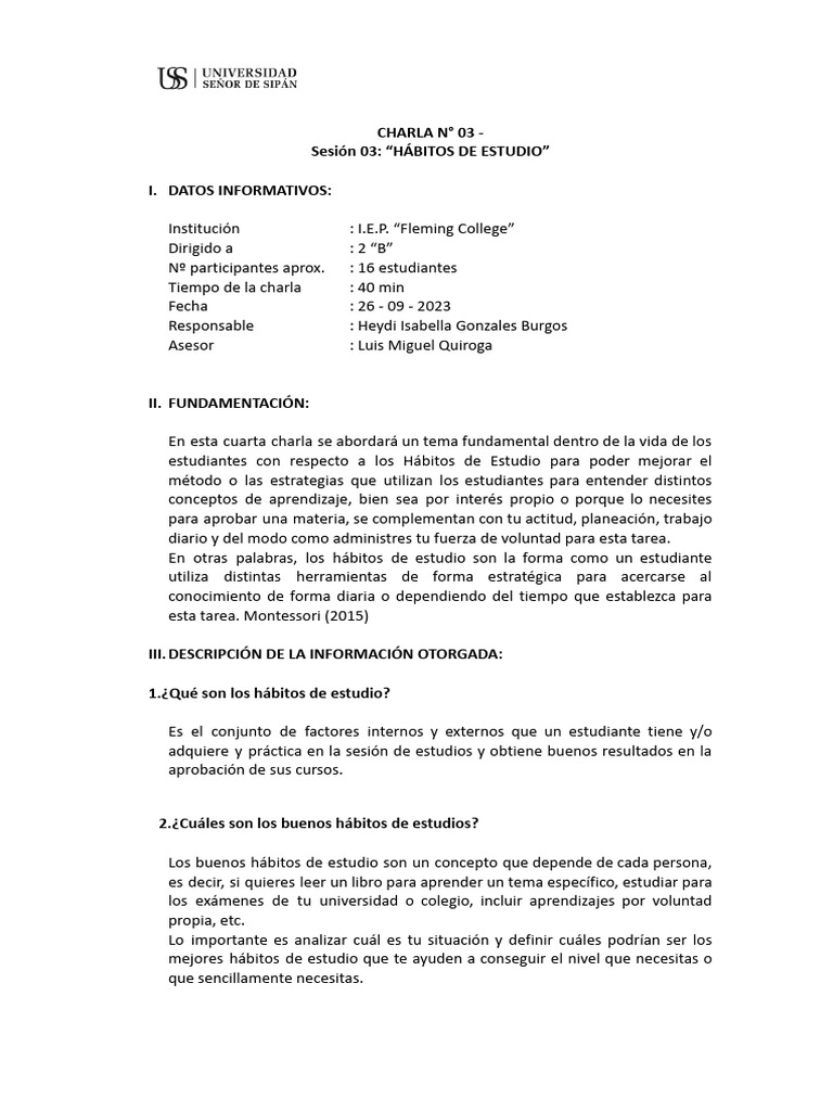 Formato Elaboración de Charlas | PDF | Sicología