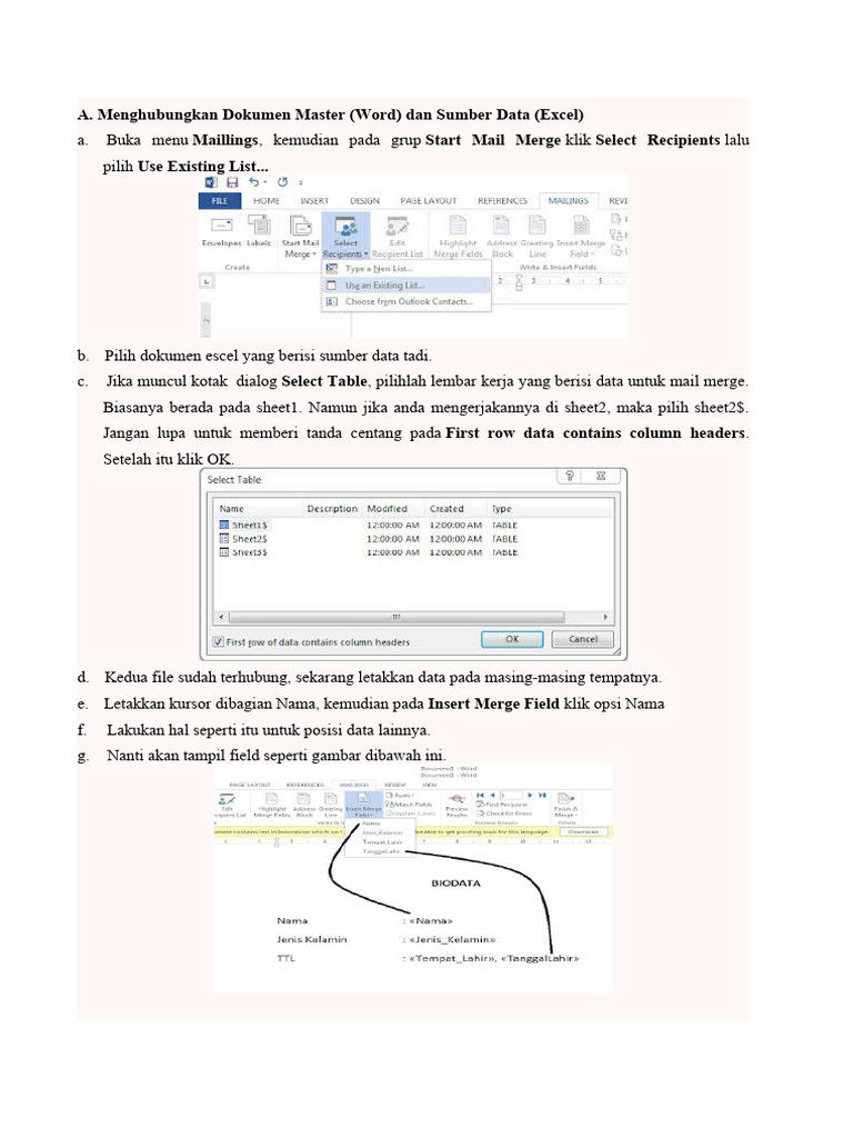 Menghubungkan Dokumen Master (Word) Dan Sumber | PDF