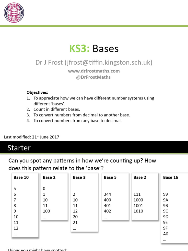Yr8 Bases | PDF | Decimal | Encodings