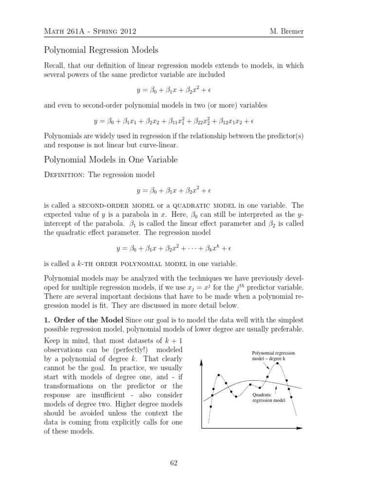 Polynomial Regression Pdf Errors And Residuals Regression Analysis