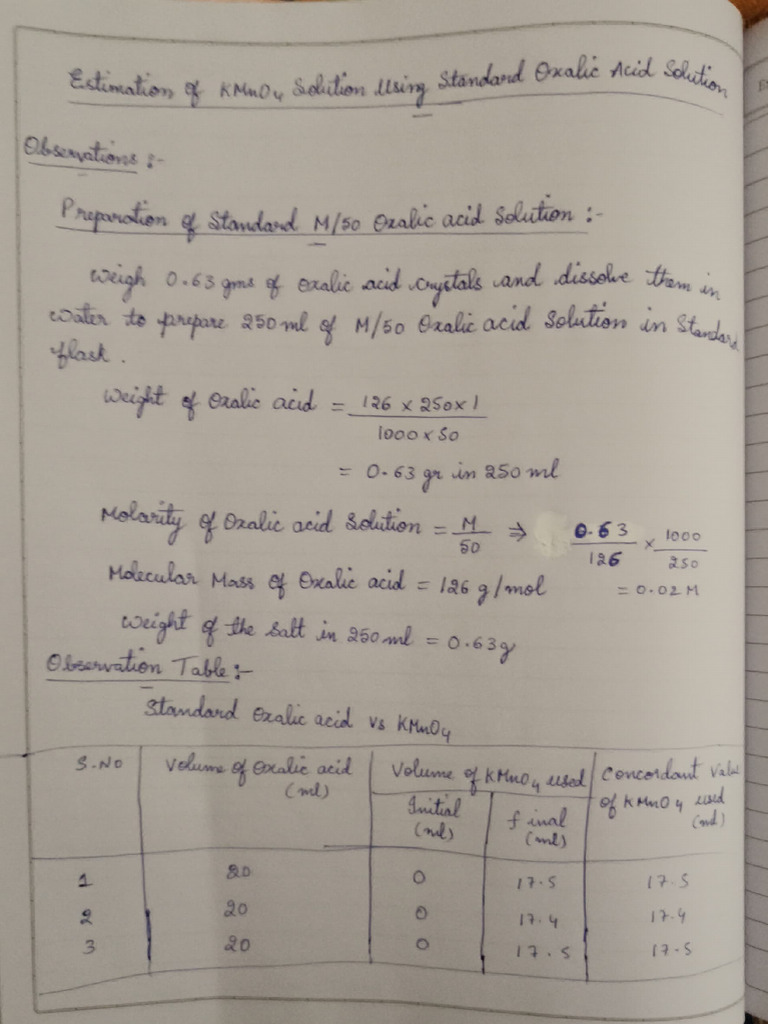 Chemistry Record 1 and 2 Experiment Values | PDF | Physical Sciences ...