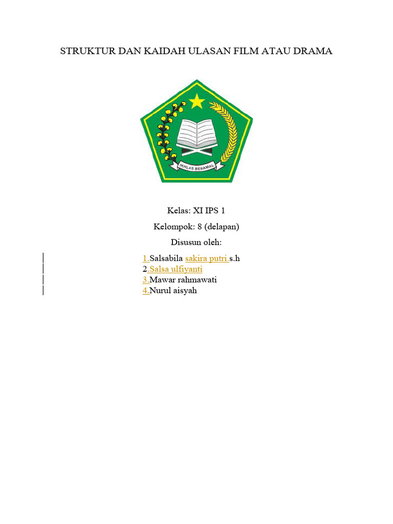 Struktur Dan Kaidah Ulasan Film Atau Drama Kel 8 | PDF