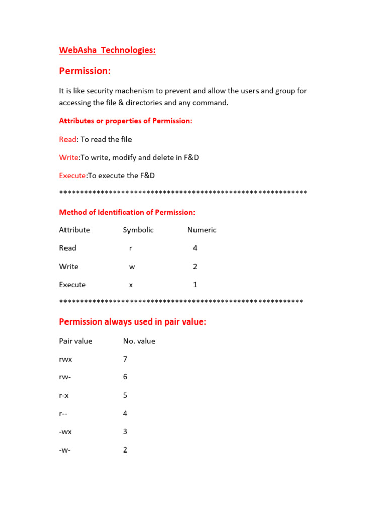 Linux Permissions Pdf Information Technology Management Computer