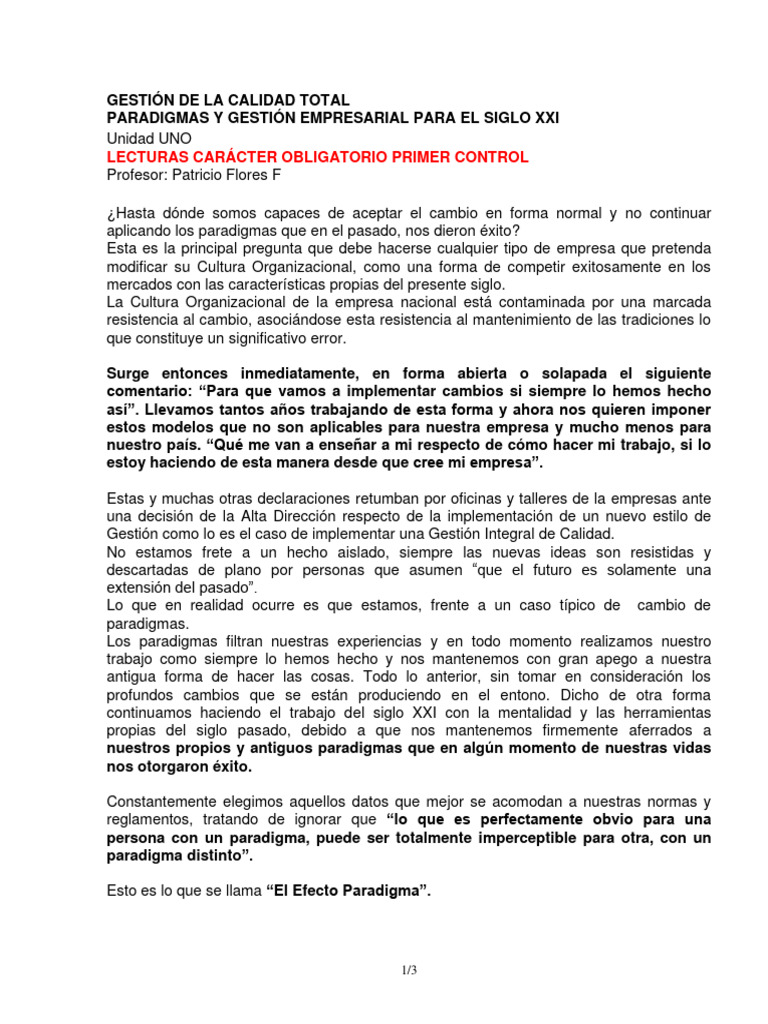 Paradigmas y Gestión Empresarial Siglo XXI PFF | PDF | Paradigma | Business