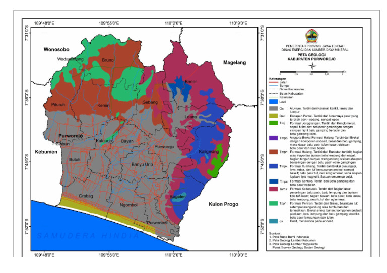 Peta Geologi Kabupaten Purworejo | PDF
