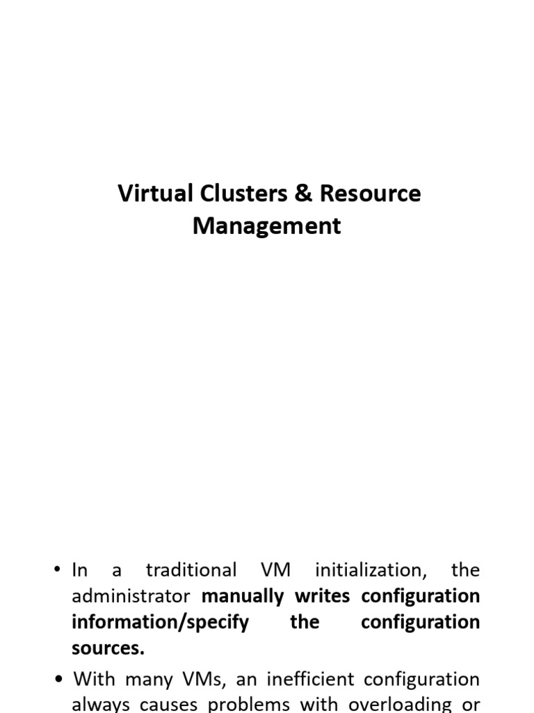 Virtual Clusters and Resource Management | PDF | Virtual Machine ...