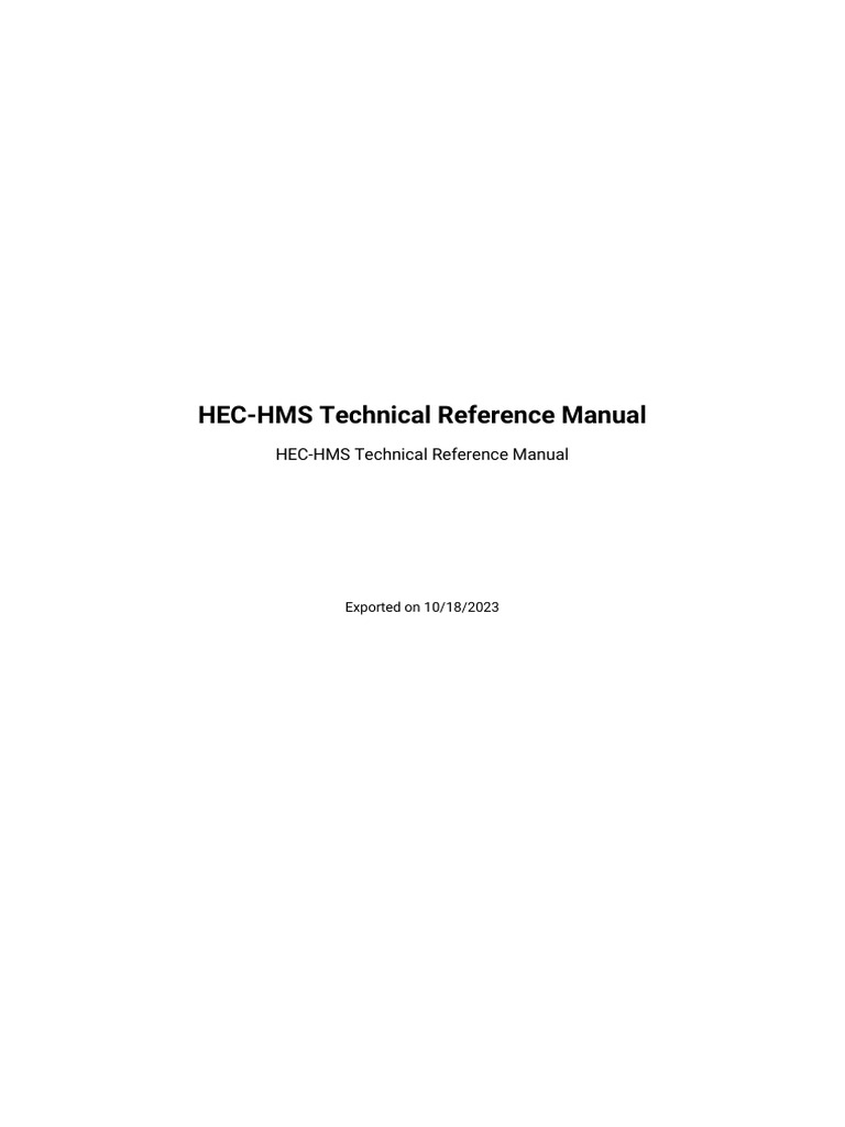HEC-HMS Technical Reference Manual-20231018 | PDF | Snow | Evapotranspiration
