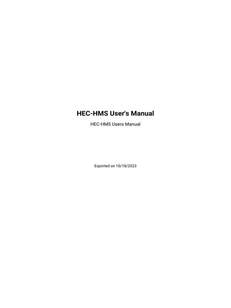 HEC HMS - User's - Manual v4.11 20231018 | PDF | Computer File ...