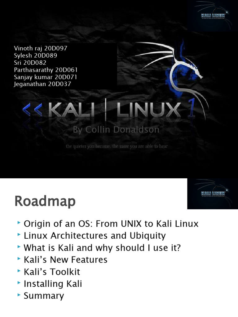 technical-presentation-kali-linu | PDF | Unix | Linux