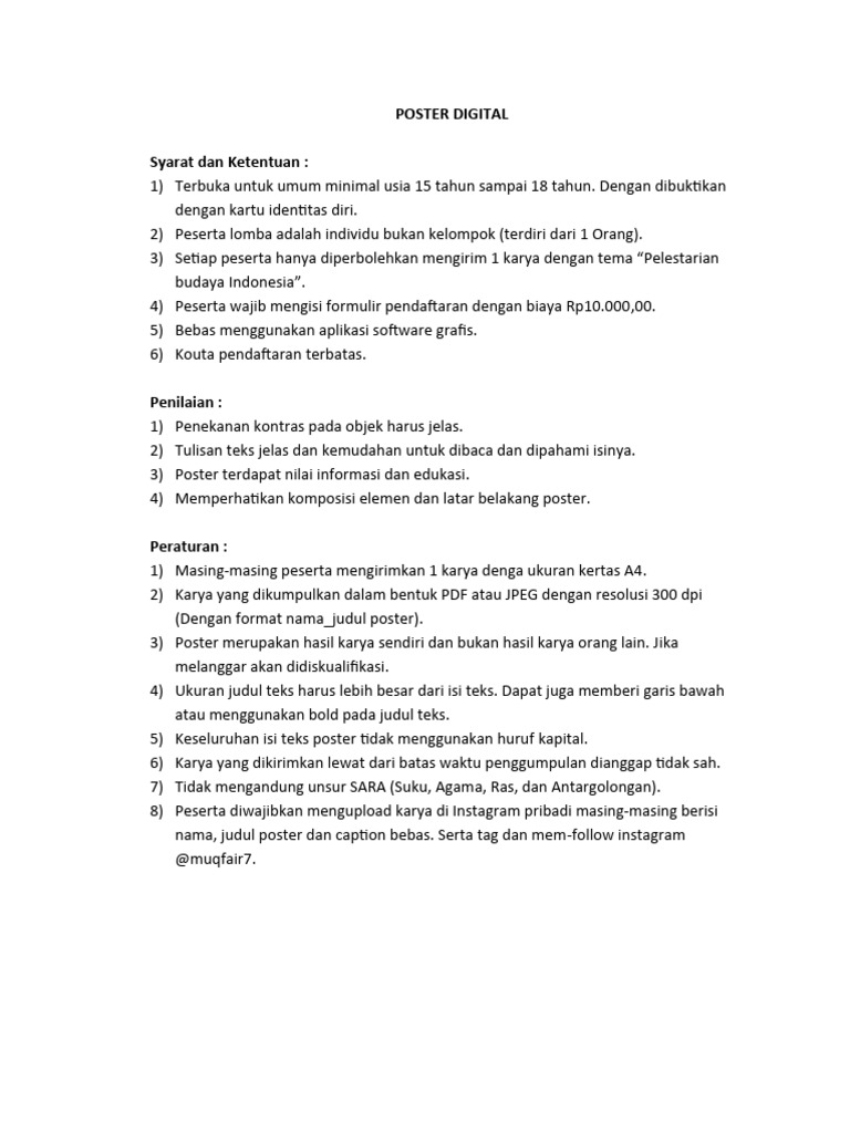 JUKNIS PERLOMBAAN UMUM 2023 | PDF