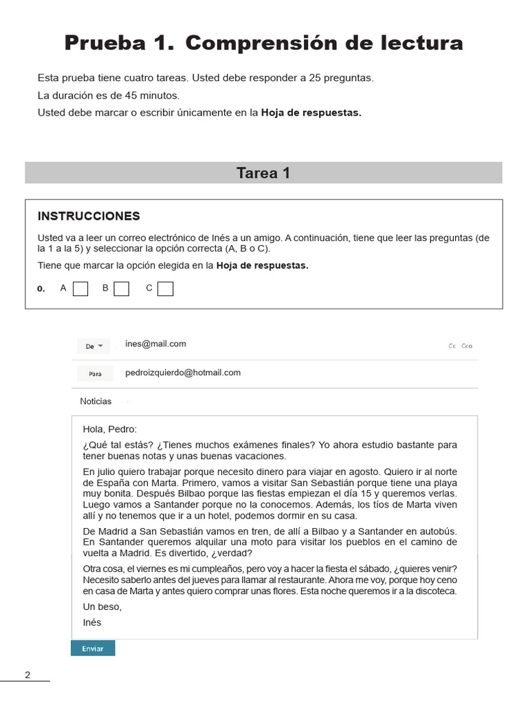 Prueba de Comprensión de Lectura | PDF