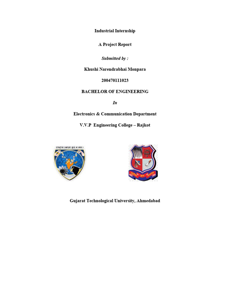 Industrial Internship Report in EC Engineering | PDF | Printed Circuit ...