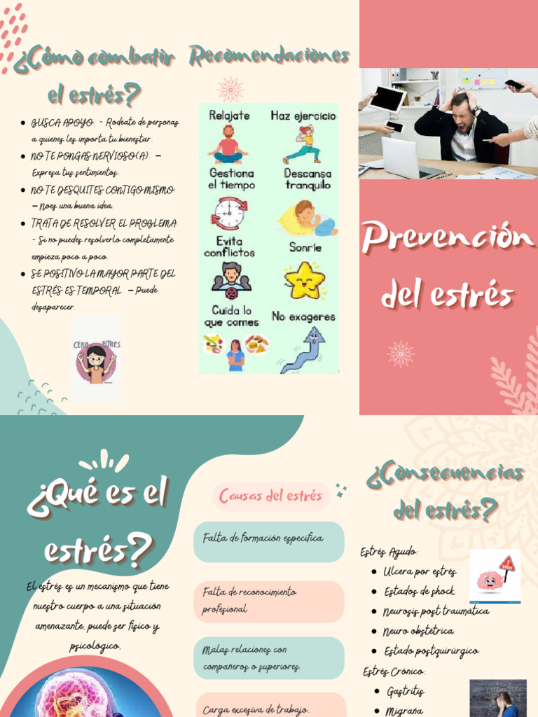 Tríptico Prevencion del estres | PDF
