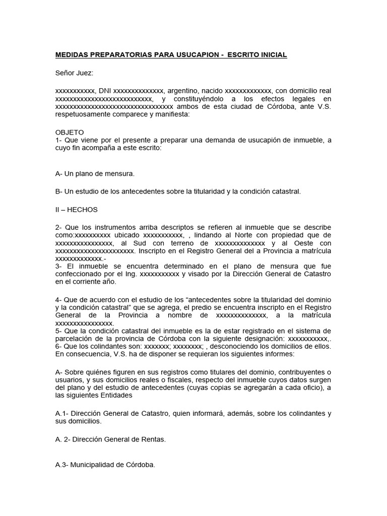 Preparación de Demanda de Usucapión | PDF | Justicia | Crimen y violencia