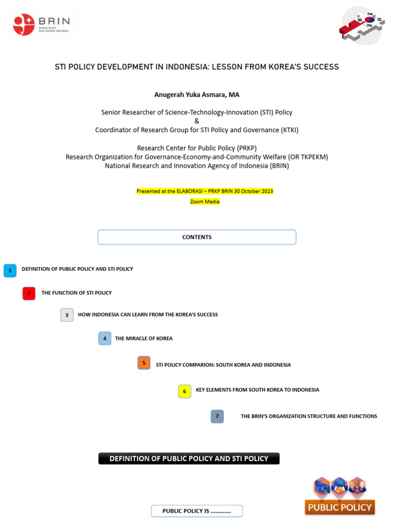 Presentation 30 October 2023 (STI Policy-Indonesia) | PDF | Four Asian ...