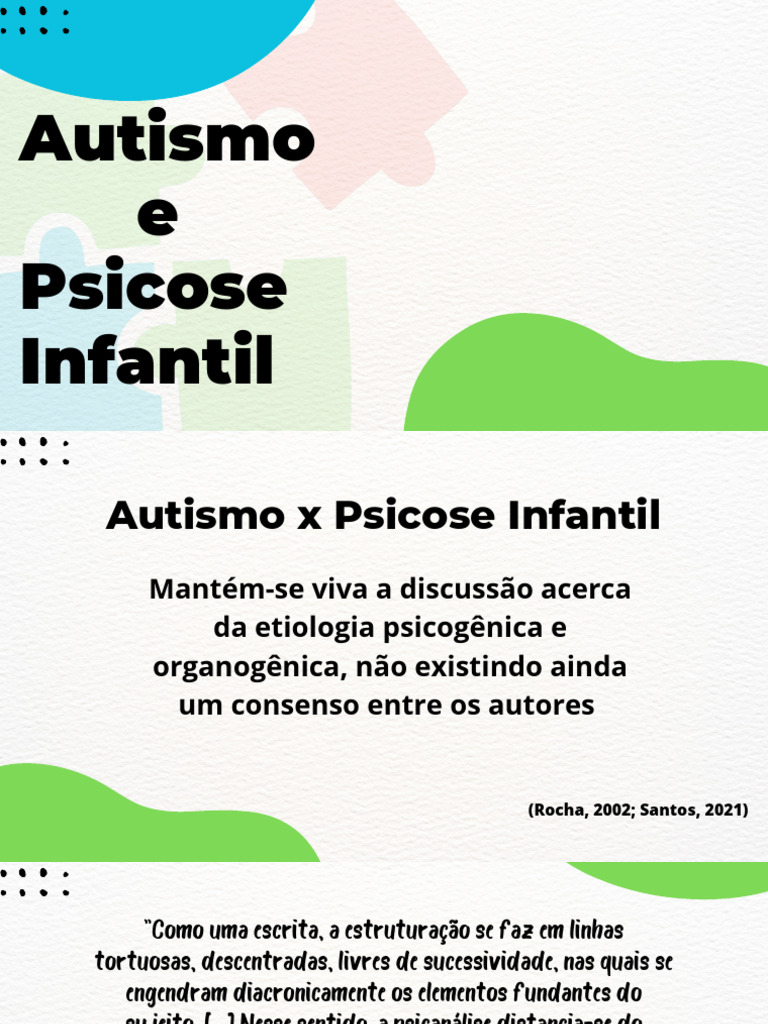 Autismo e Psicose: Perspectivas Psicanalíticas | PDF | Espectro do ...