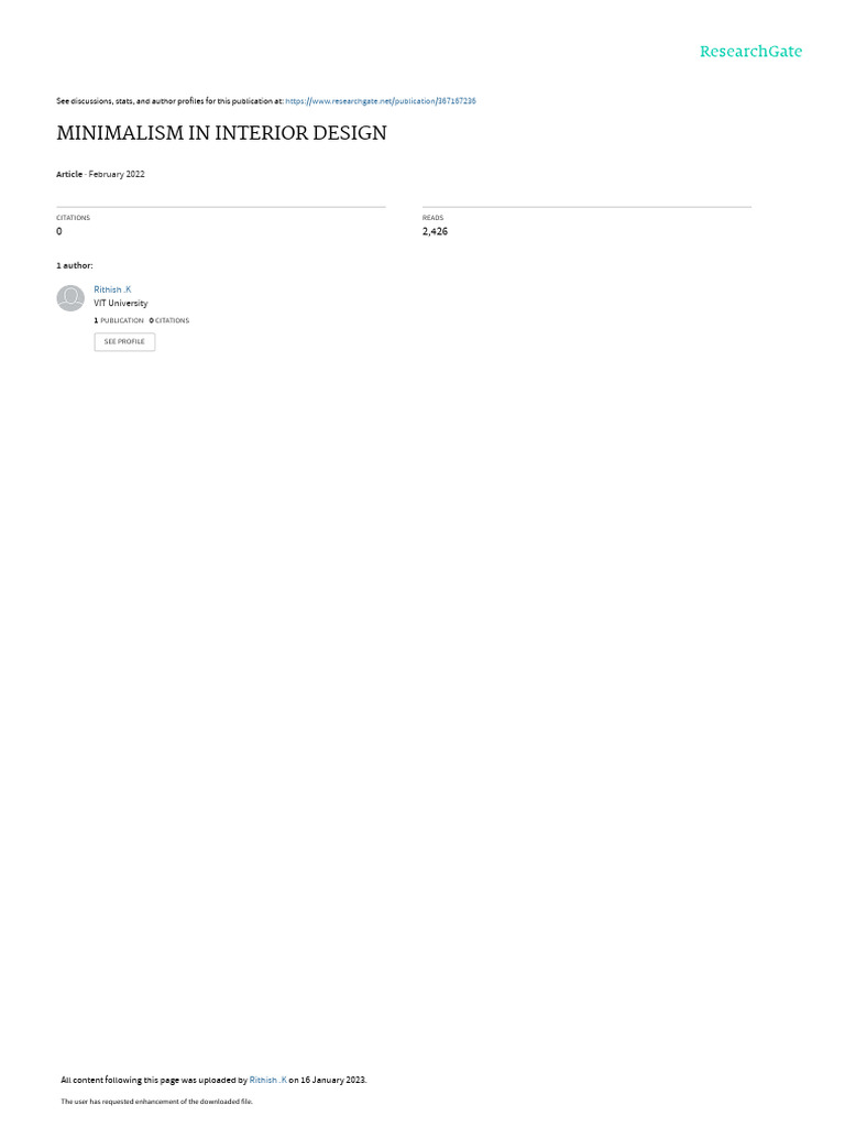 Minimalism in Interior Design | Download Free PDF | Minimalism