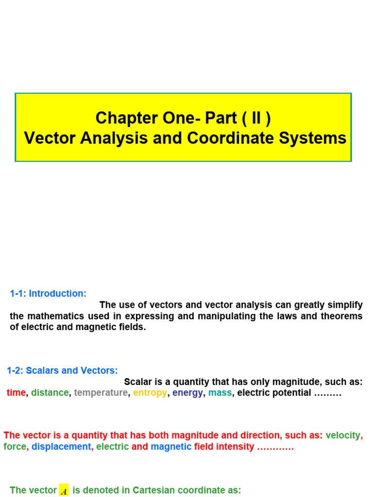 Lecture (1 2) | Download Free PDF | Euclidean Vector | Scalar (Mathematics)