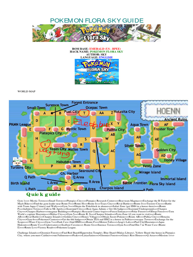 Pokemon Flora Sky Guide Quick Guide | PDF | Pokémon | Nintendo Franchises