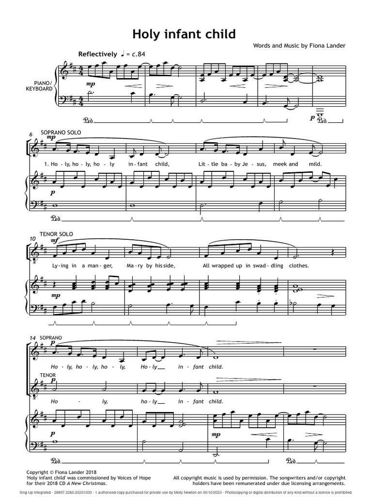 Holy Infant Child Voice(s) - Accompaniment | PDF