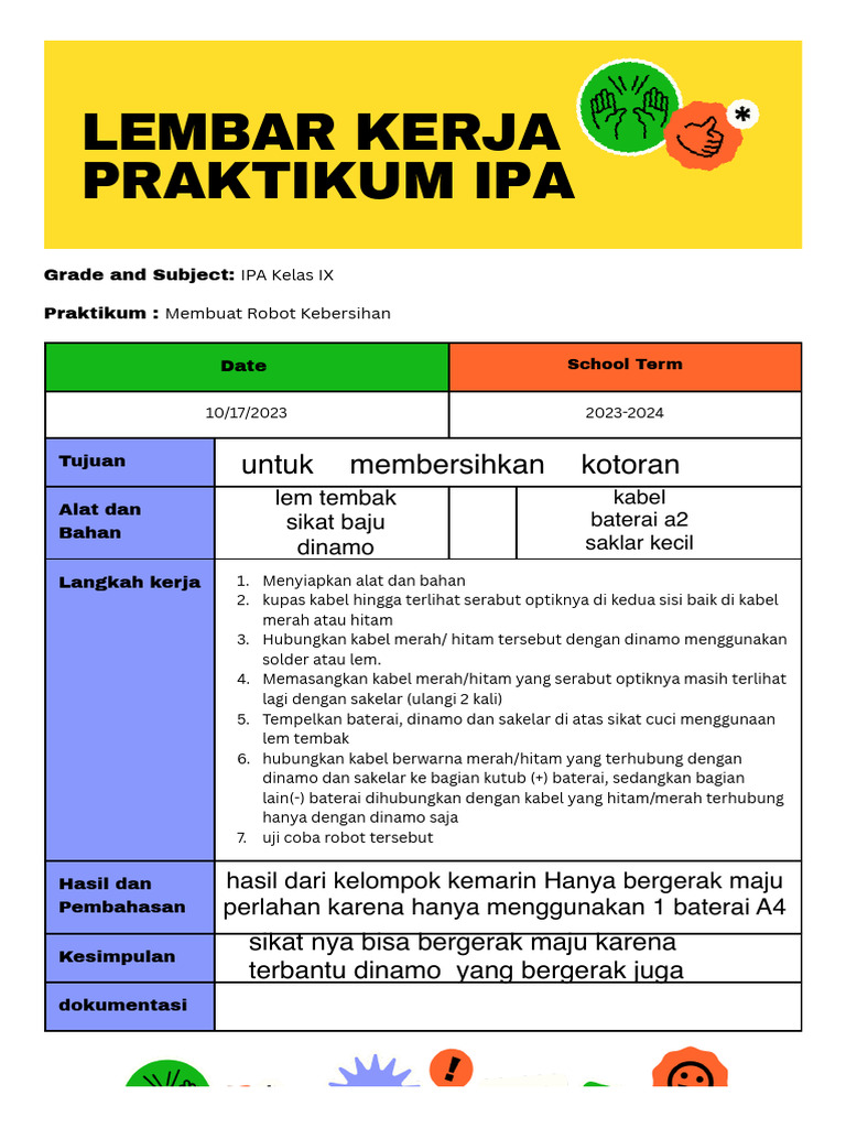 LKPD Praktikum IPA Kelas IX | PDF