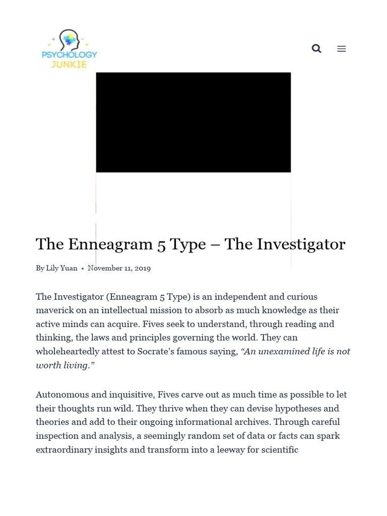 The Enneagram 5 Type The Investigator Psychology Junkie Pdf