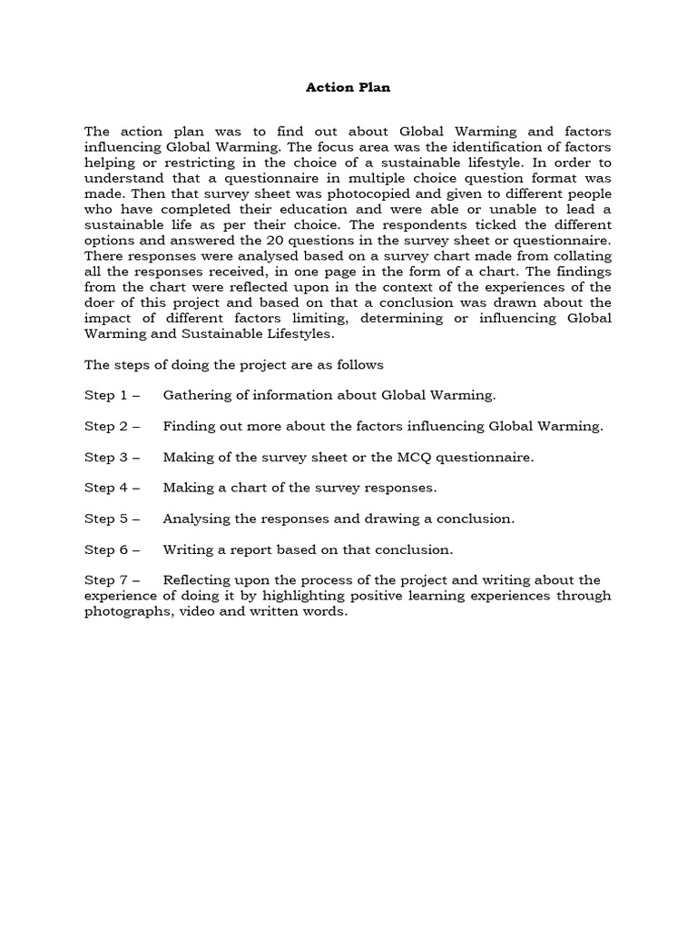 Action Plan CBSE Project | PDF