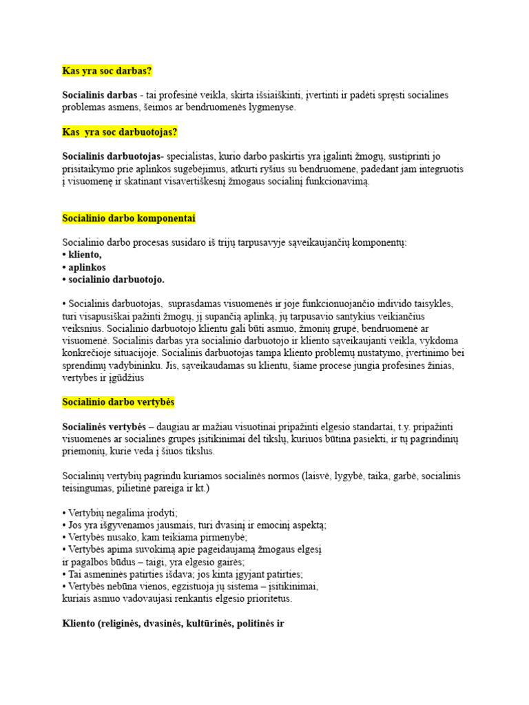Kas Yra Soc Darbas | PDF