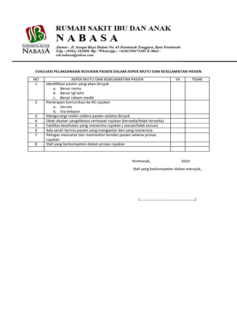 Form Evaluasi Rujukan | PDF
