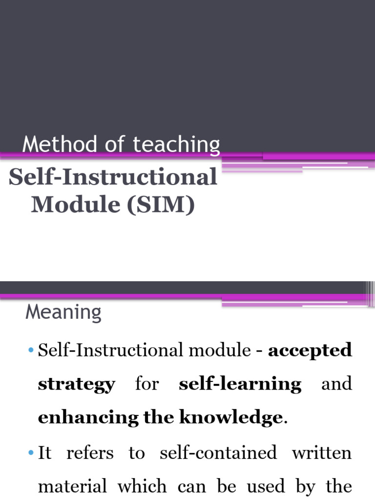 Teaching Methods - Self-Instructional Module | Download Free PDF ...