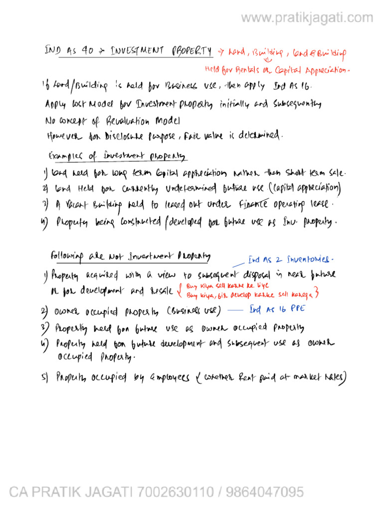 Ind As 40 Revision Notes HW | PDF | Cost | Fair Value