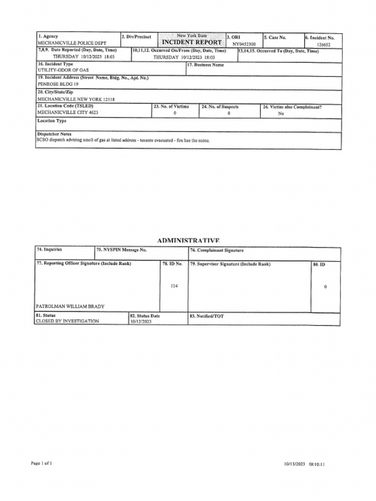 Police and Fire Report On Woodard Apartments | PDF