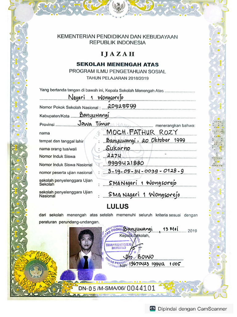 Ijazah 1 Lembar | PDF