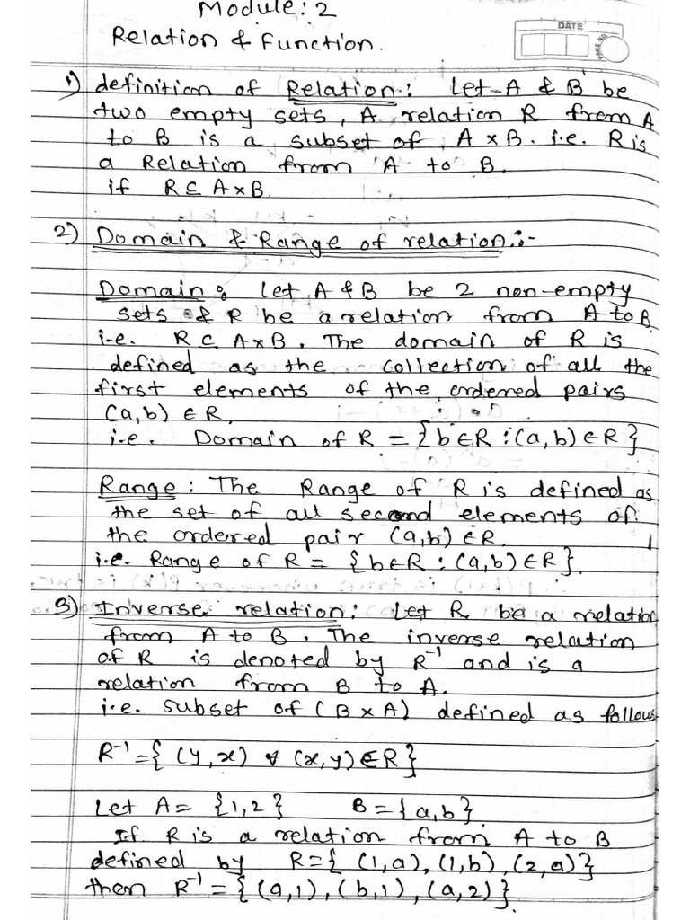 Module 2 (Relations & Functions) | PDF