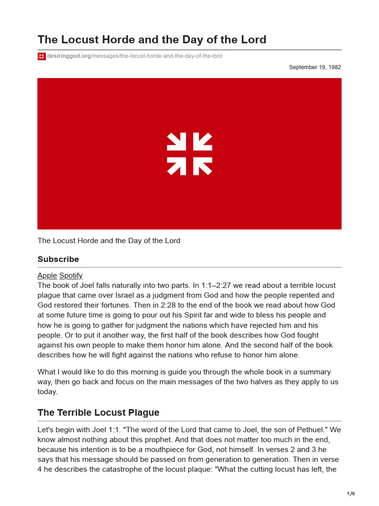 The Locust Horde and The Day of Thelord | PDF | Prophecy | Prophet