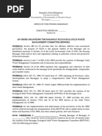EXECUTIVE ORDER Barangay BESWMC | PDF | Waste Management | Municipal ...