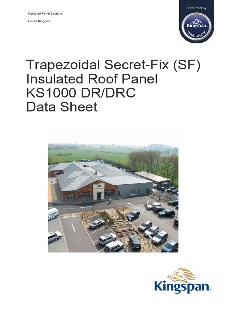 KS1000 DR/DRC Roof Panel Data Sheet | PDF | Sheet Metal | Roof