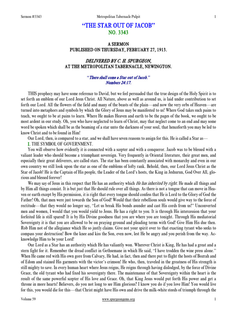 #3343 - 'The Star Out of Jcob' | PDF | Jesus | Glory (Religion)