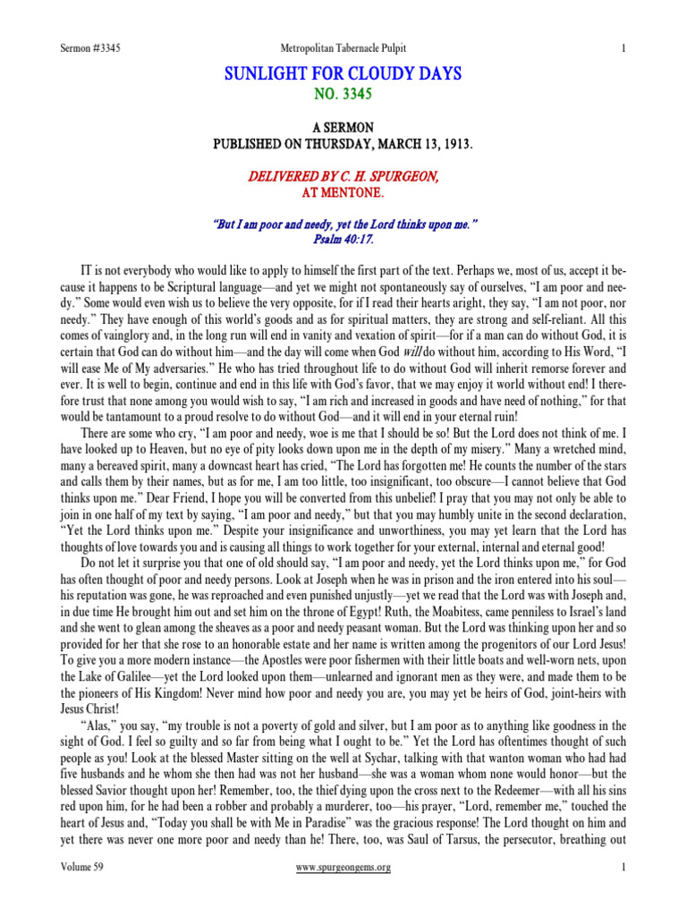 #3345 - Sunlight For Cloudy Days | PDF | Jesus | Glory (Religion)