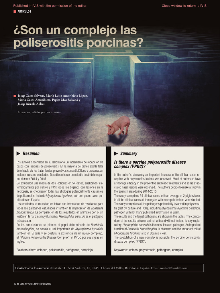 Son Un Complejo Las Poliserositis Porcinas | PDF | Anatomía ...