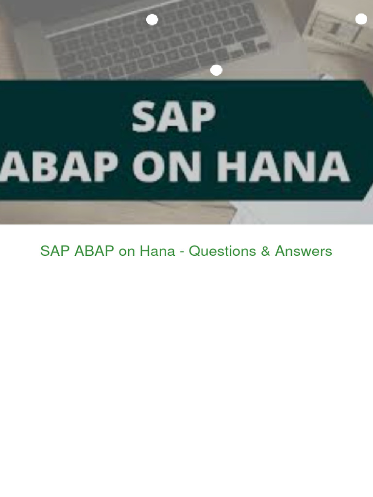 ABAP On HANA - A Question Bank | PDF