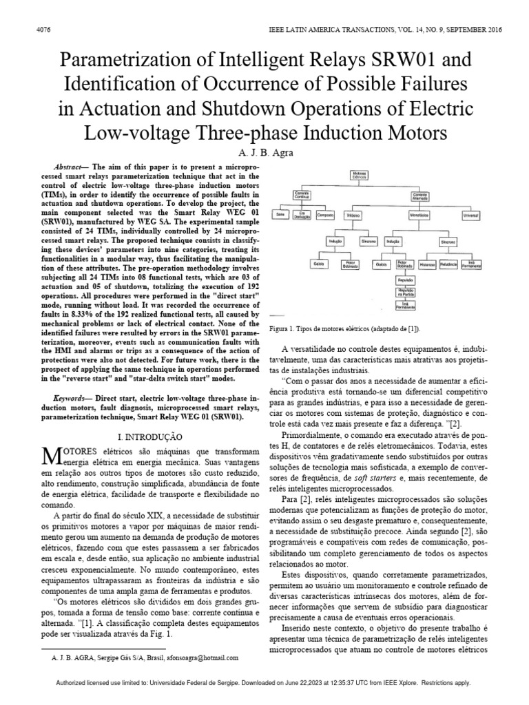 Parametrization of Intelligent Relays SRW01 and Identification of Occurrence of Possible ...